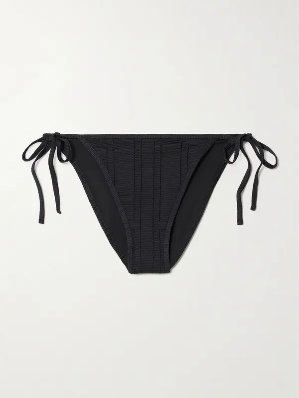 TOTEME Pointelle-knit Stretch Recycled Bikini Briefs - Black