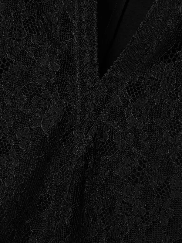 Brandon Maxwell Eloise Chantilly Lace And Crepe Top