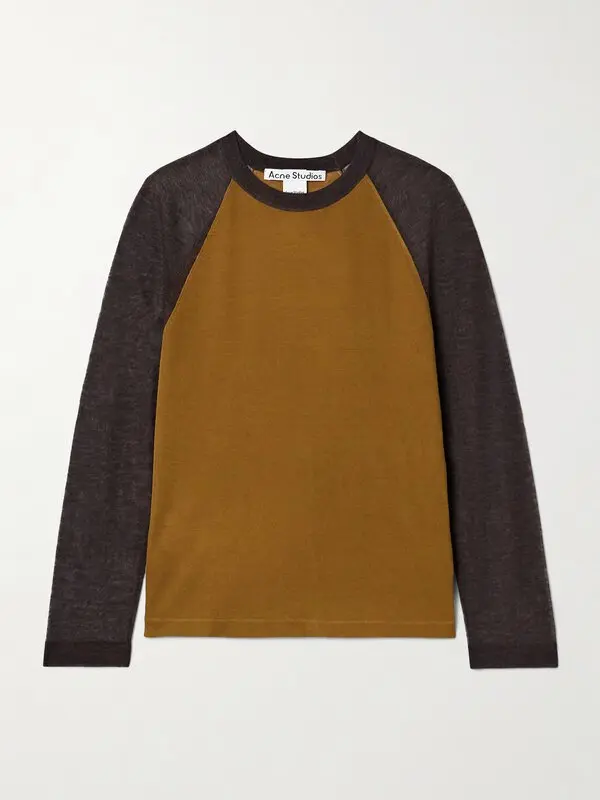 Acne Studios Two-tone Lyocell And Wool-blend T-shirt