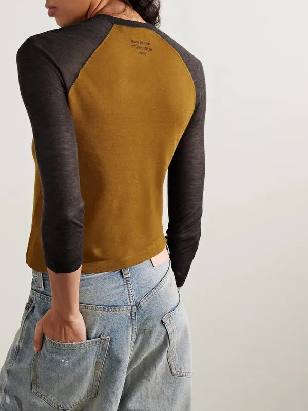 Acne Studios Two-tone Lyocell And Wool-blend T-shirt