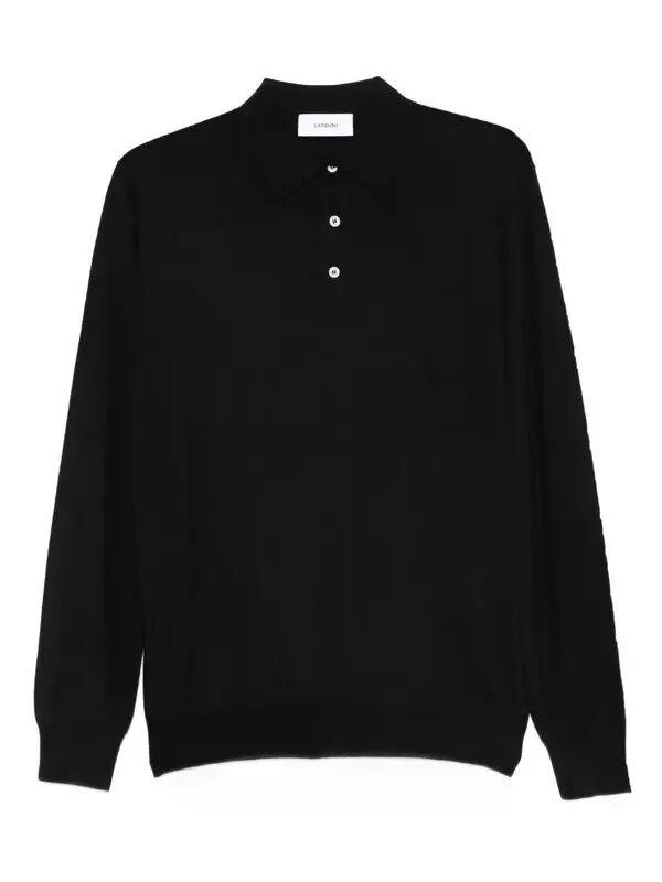 LARDINI Long-sleeve Wool Polo Shirt