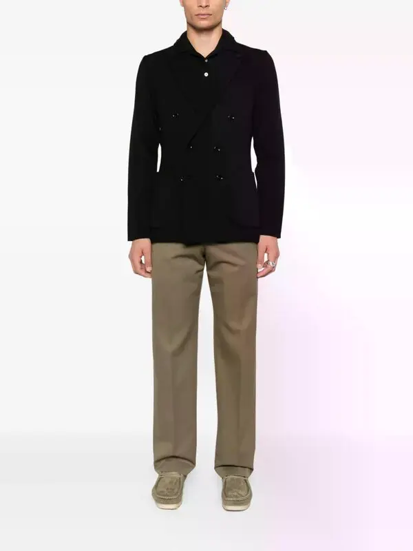 LARDINI Long-sleeve Wool Polo Shirt