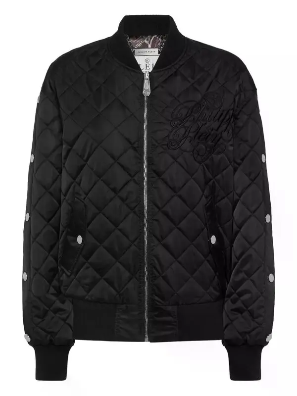 Philipp Plein Quilted Embroidered Bomber Jacket
