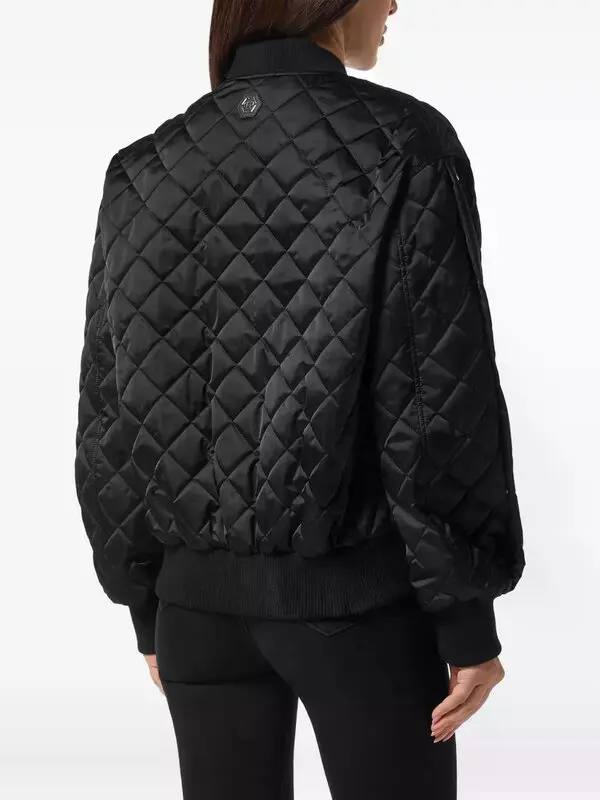 Philipp Plein Quilted Embroidered Bomber Jacket