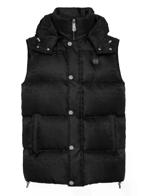 Philipp Plein Monogram-pattern Puffer Gilet