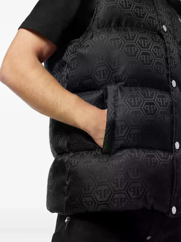 Philipp Plein Monogram-pattern Puffer Gilet