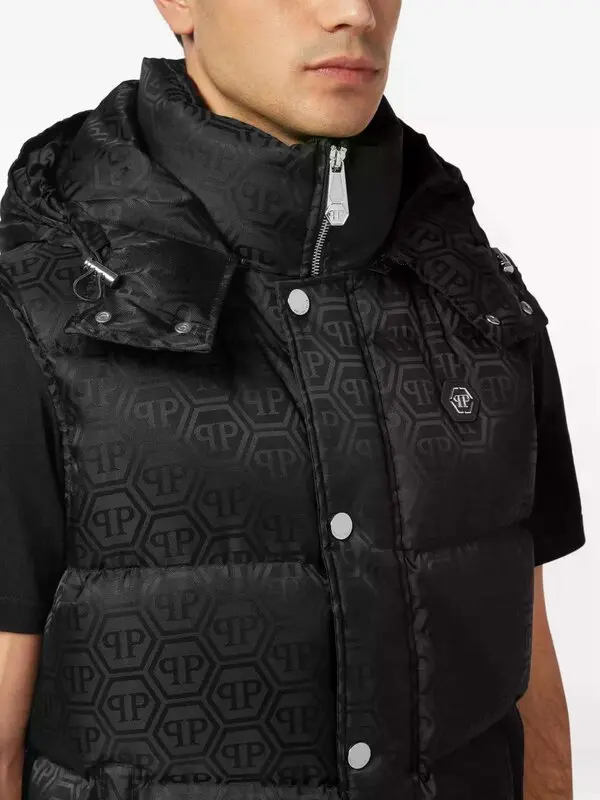 Philipp Plein Monogram-pattern Puffer Gilet