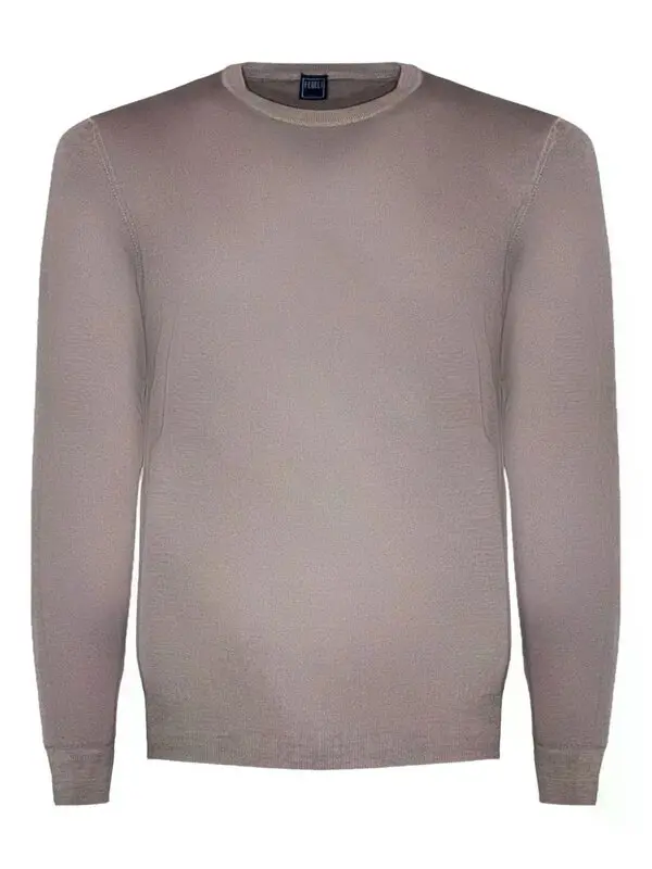 Fedeli Crew Neck Merino Wool Sweater - Neutrals