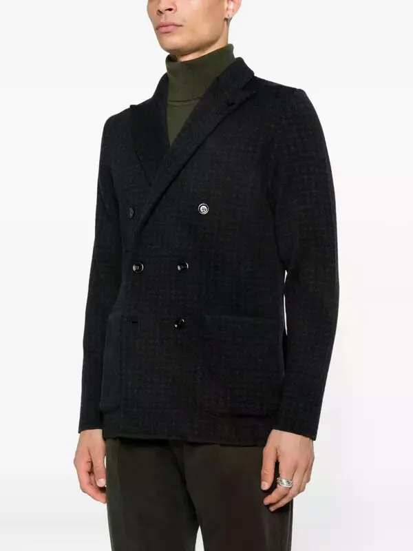 LARDINI Houndstooth Double-breasted Jacket