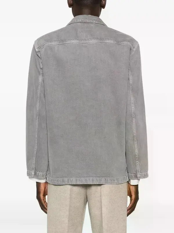 LEMAIRE Double-breasted Patch-pocket Denim Blazer - Grey