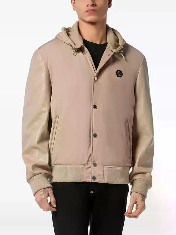 Philipp Plein Hooded Bomber Jacket - Neutrals