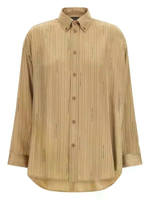 Balenciaga Logo-striped Shirt - Neutrals