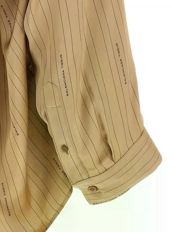 Balenciaga Logo-striped Shirt - Neutrals