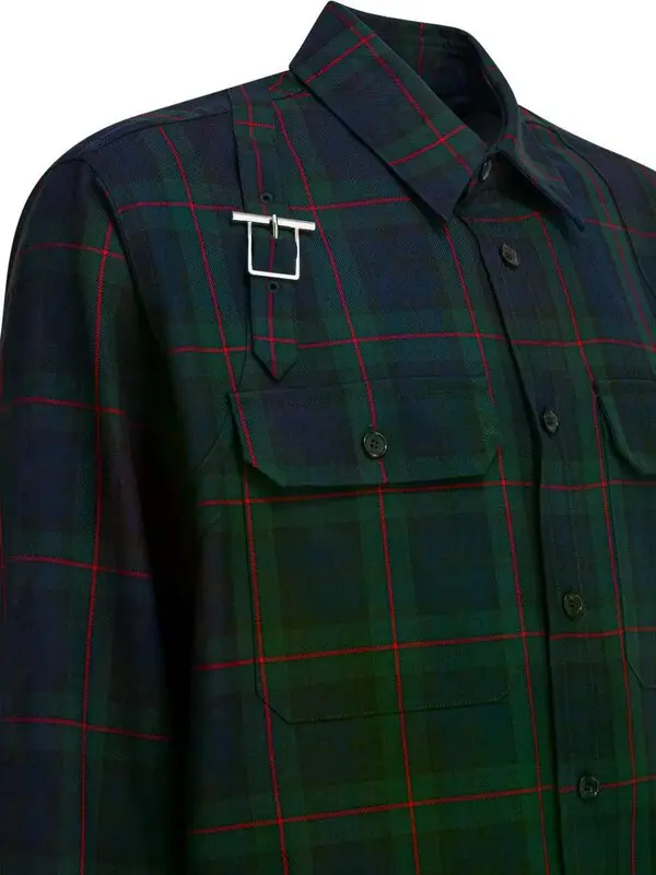 Alexander McQueen Buckle-strap Plaid Shirt