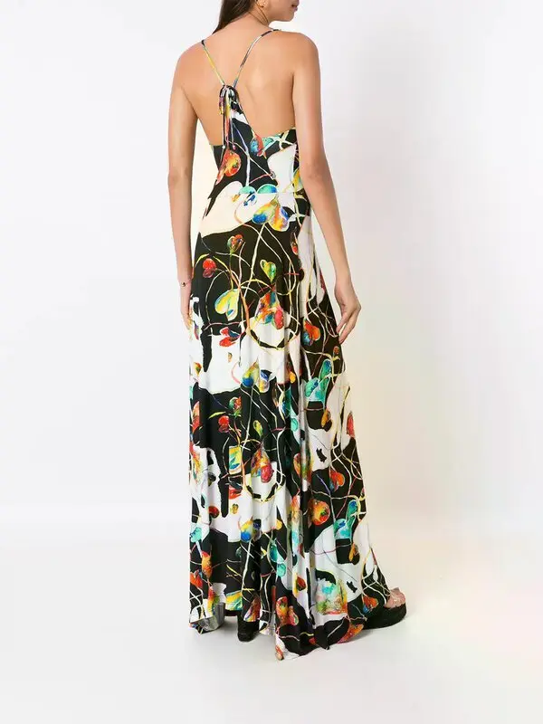 AMIR SLAMA Graphic Heart-print Maxi Dress