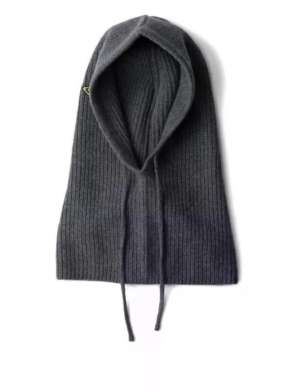 Prada Triangle Logo Balaclava - Grey