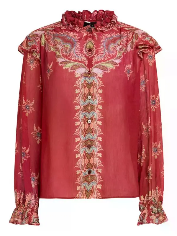 Etro Paisley-print Ruffled Blouse
