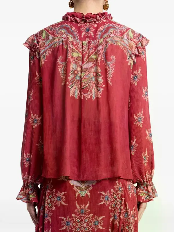 Etro Paisley-print Ruffled Blouse