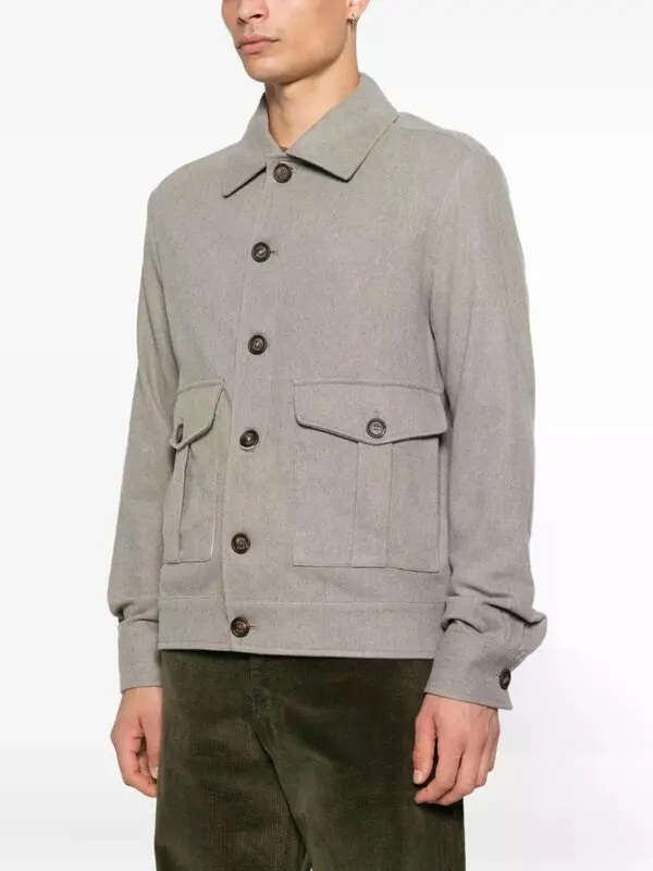 Eleventy Button-fastening Flap-pocket Jacket - Grey
