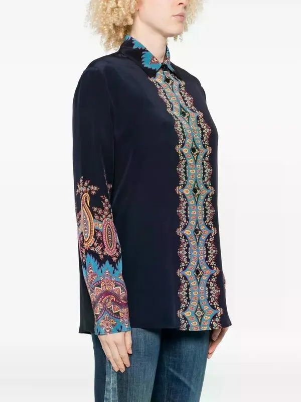 Etro Paisley Print Silk Shirt