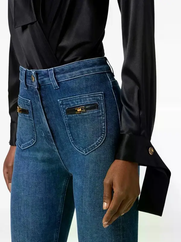 Elisabetta Franchi Satin Wrap Bodysuit
