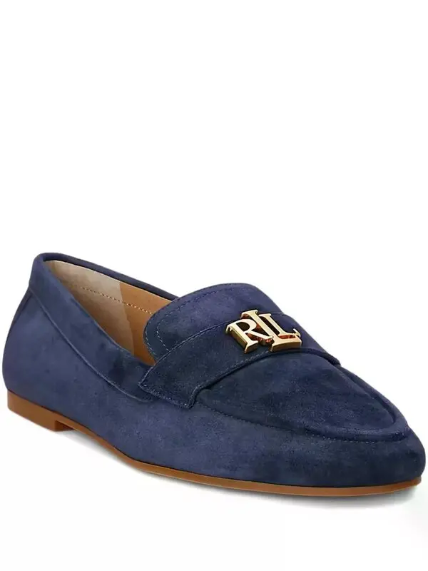 Ralph Lauren Suede Pumps With Gold-tone Logo Plaque
