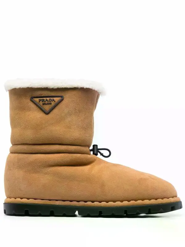 Prada Shearling Drawstring Boots