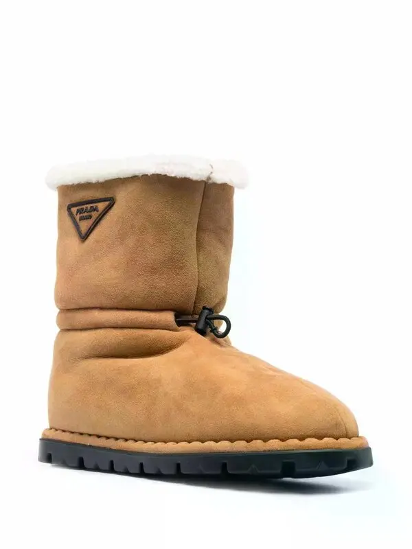 Prada Shearling Drawstring Boots