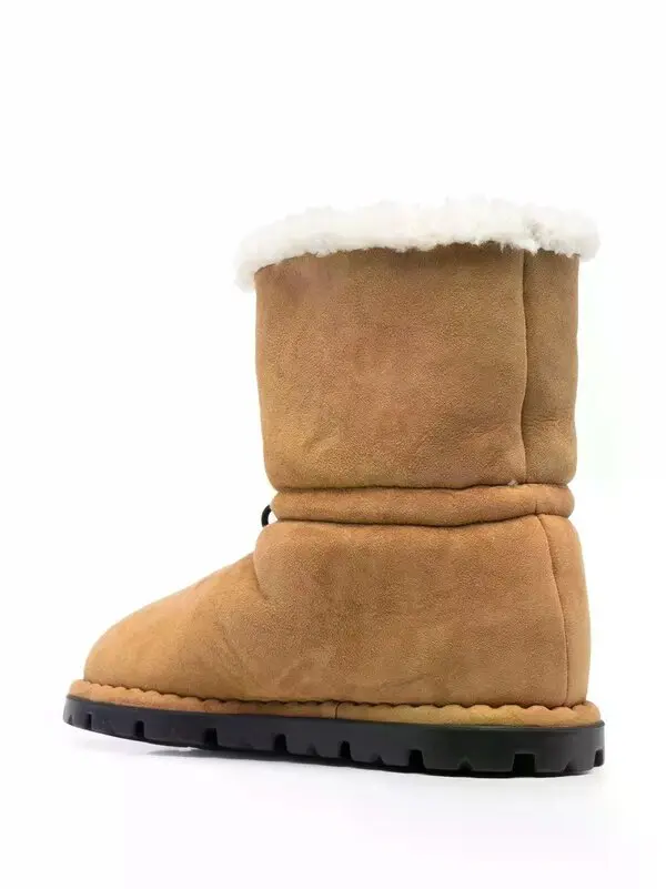 Prada Shearling Drawstring Boots