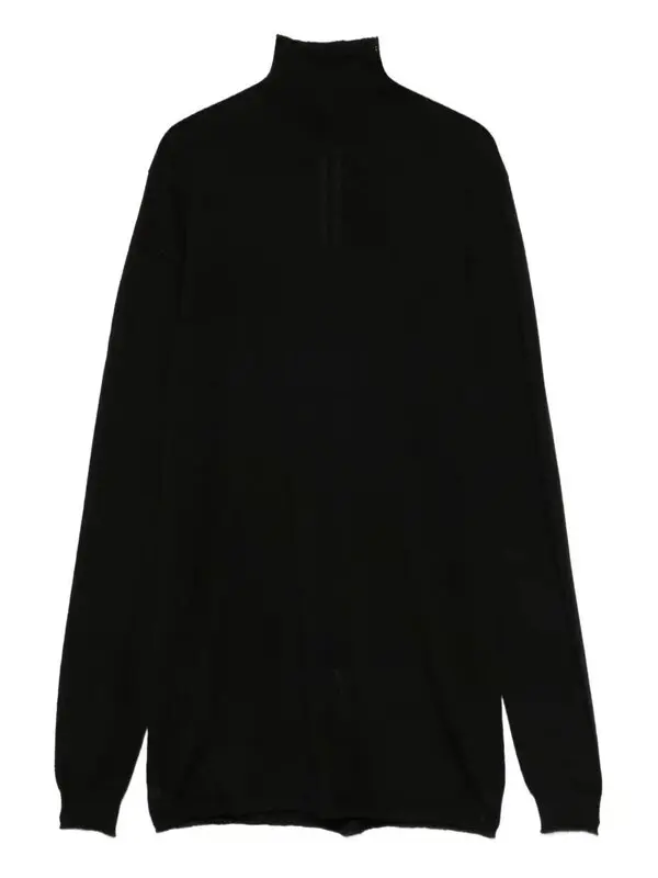 Rick Owens High-neck Wool Sweater - Black