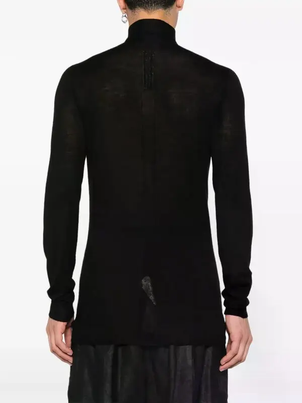Rick Owens High-neck Wool Sweater - Black
