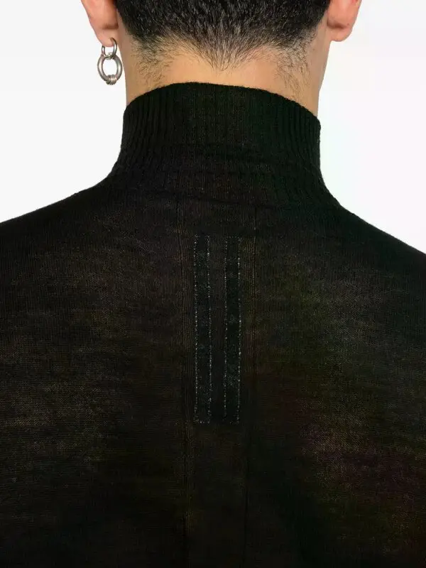 Rick Owens High-neck Wool Sweater - Black