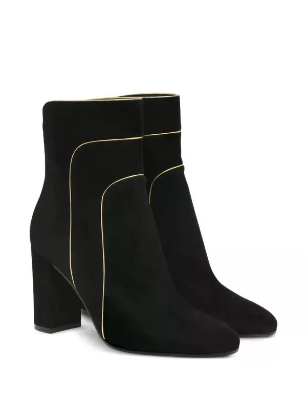 GIANVITO ROSSI Suede Ankle Boots With Gold Trim