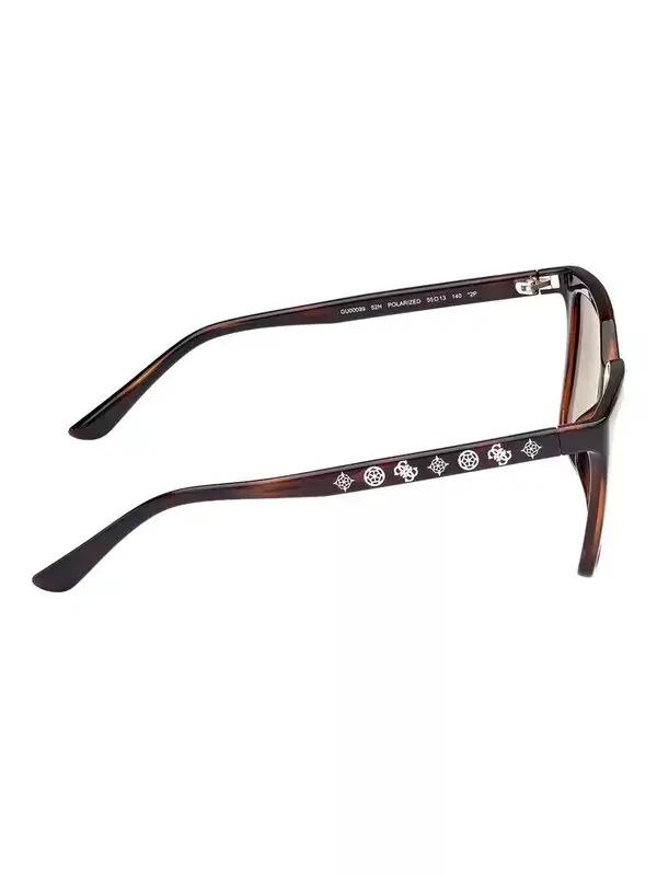 Guess Logo-detail Square-frame Sunglasses - Brown