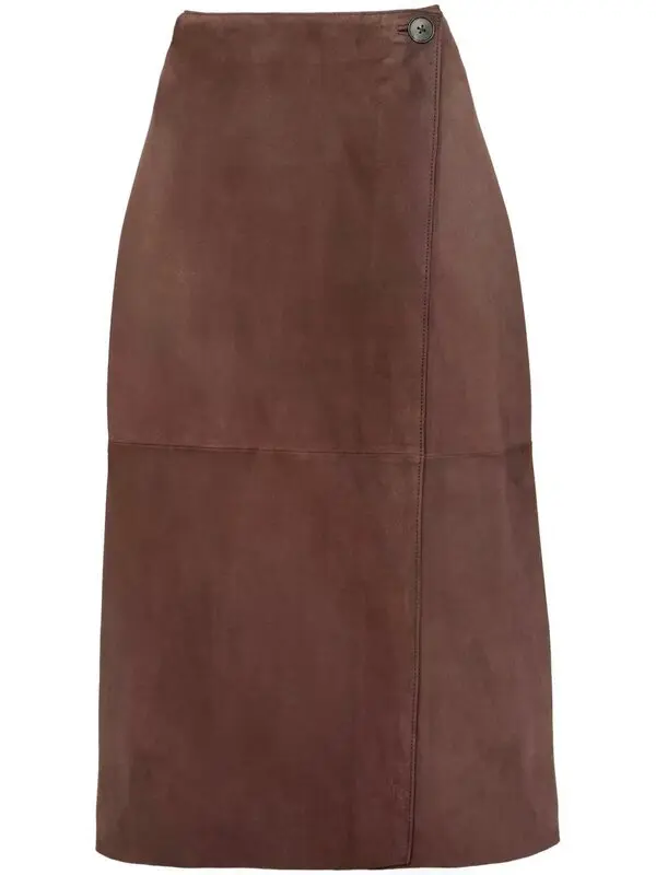 YVES SALOMON Suede Midi Skirt