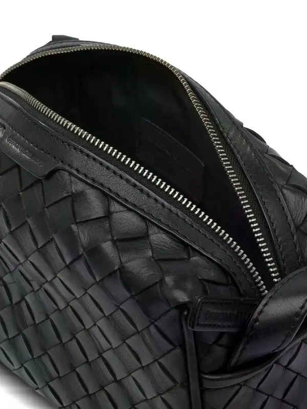 Officine Creative Woven Leather Wash Bag