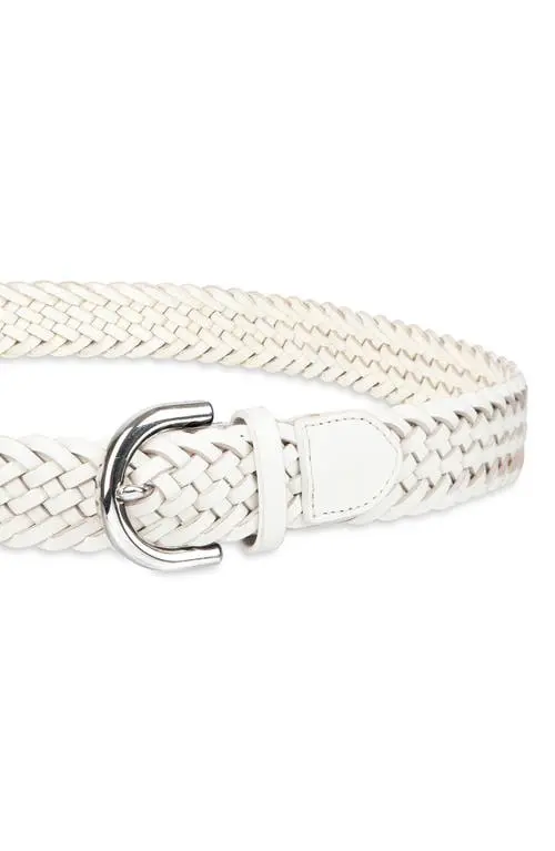 Cole Haan Braided Leather Belt - Ivory