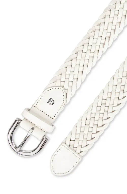 Cole Haan Braided Leather Belt - Ivory