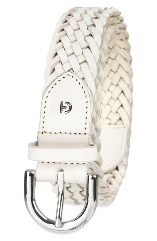 Cole Haan Braided Leather Belt - Ivory