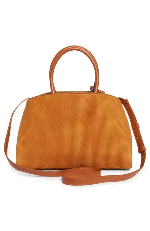 FERRAGAMO Small Suede Top Handle Satchel