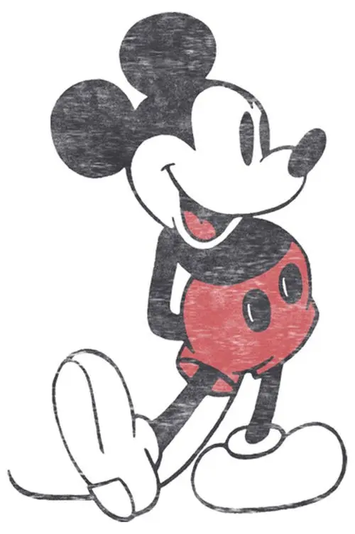 MICKEY & FRIENDS Distressed Mickey Mouse Pose Graphic T-shirt
