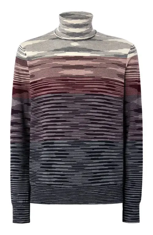 Missoni Flame Wool High-neck Sweater - Beige & Burgundy