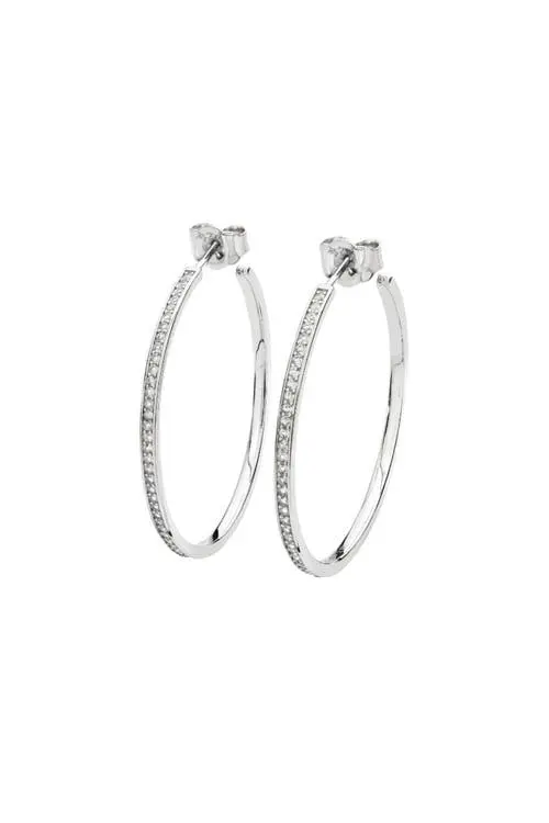 LUCY QUARTERMAINE Skinny Drip Large Hoop Earrings - Sterling Silver