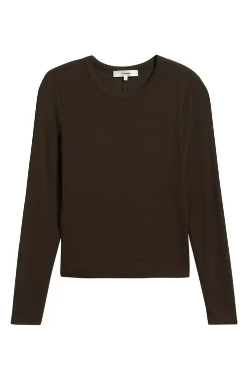 FRAME Rib Crewneck Top - Coffee
