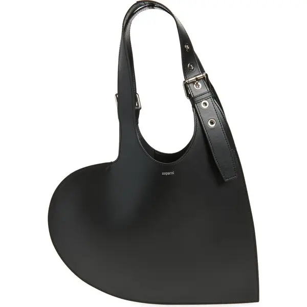 Coperni Heart Leather Tote - Black/black