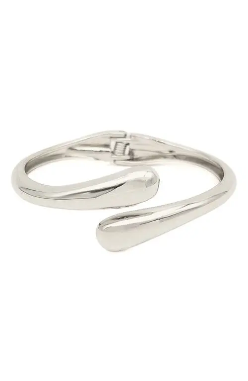 PETIT MOMENTS Thin Livorno Bypass Cuff Bracelet - Silver