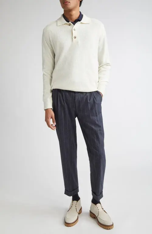 Eleventy Striped Virgin Wool And Cashmere Pants