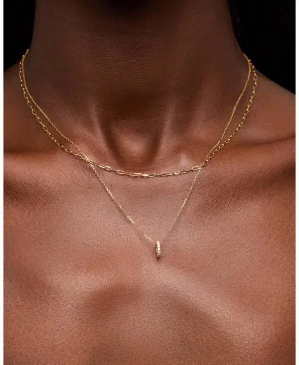 ANA LUISA Solid Yellow & Lab-grown Diamond Zeno Charm Necklace