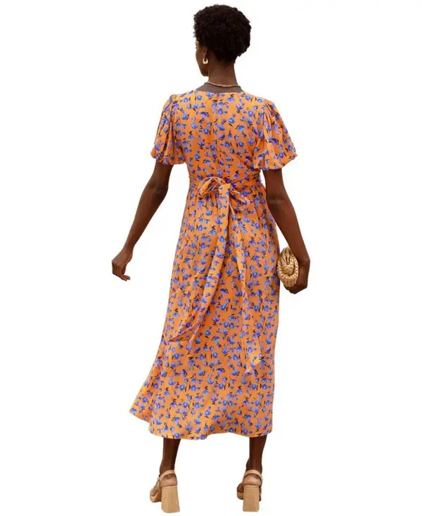 RO&ZO Floral Print Puff Sleeve Dress