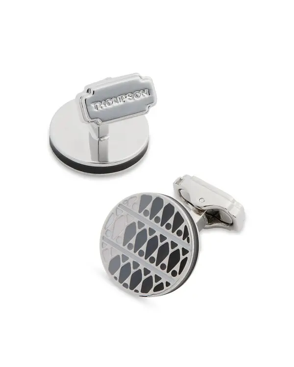 THOMPSON OF LONDON Cairo Leaf Cufflinks - Grey